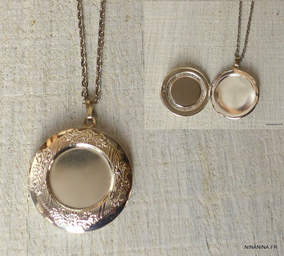 Collier long - Sautoir Acier inoxydable porte photo - Ninanina