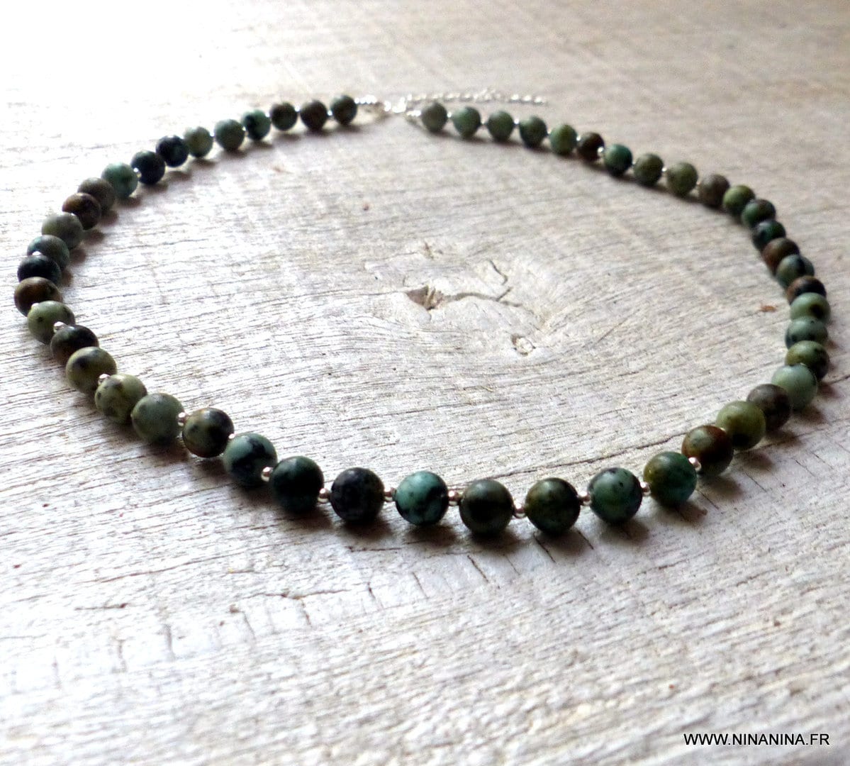 Collier Turquoise véritable et Argent 925 massif - Ninanina