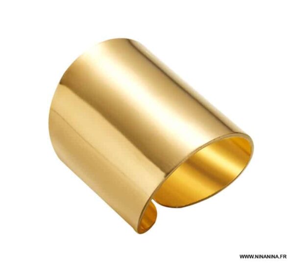 Bague large dorée femme acier inoxydable doré réglable - Ninanina