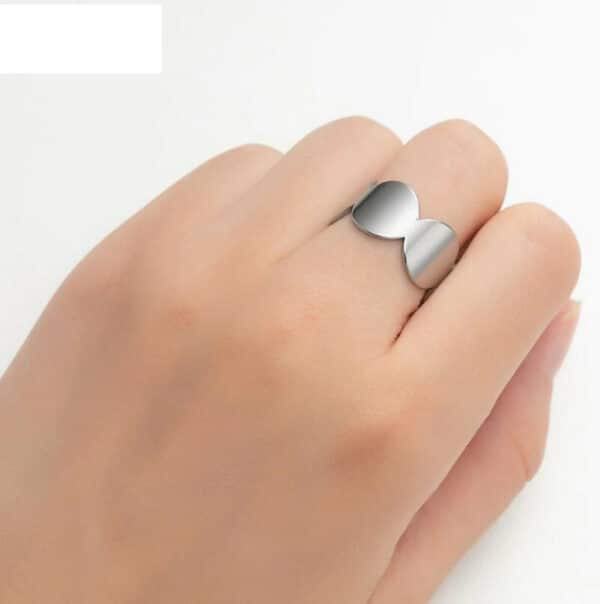 Bague Acier ajustable géometrique femme - Ninanina