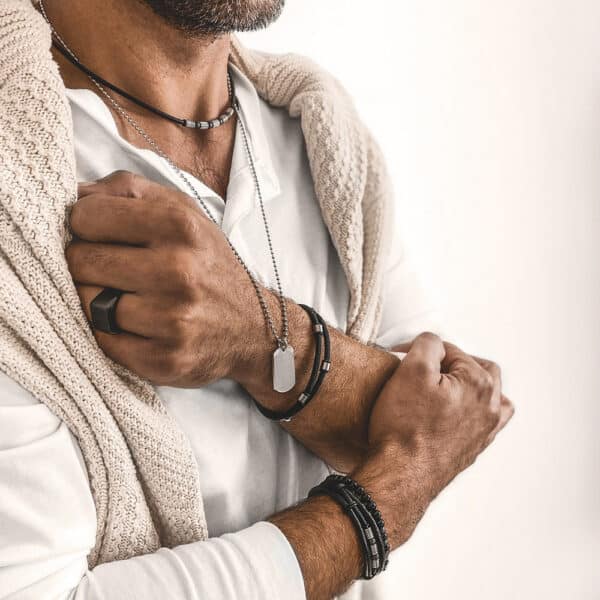 Collier Plaque Militaire Homme Acier Inoxydable - Ninanina