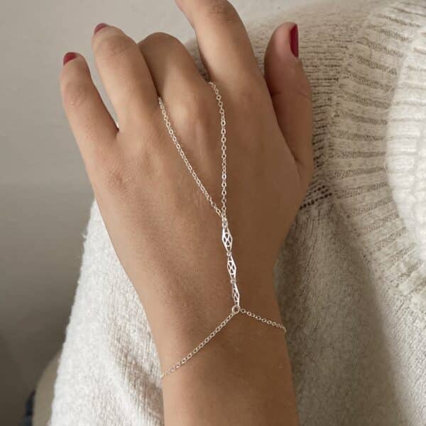 Chaîne De Main Argent 925 Massif Trois Losanges - Ninanina