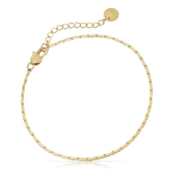 Bracelet fin femme acier inoxydable doré maille fantaisie - Ninanina